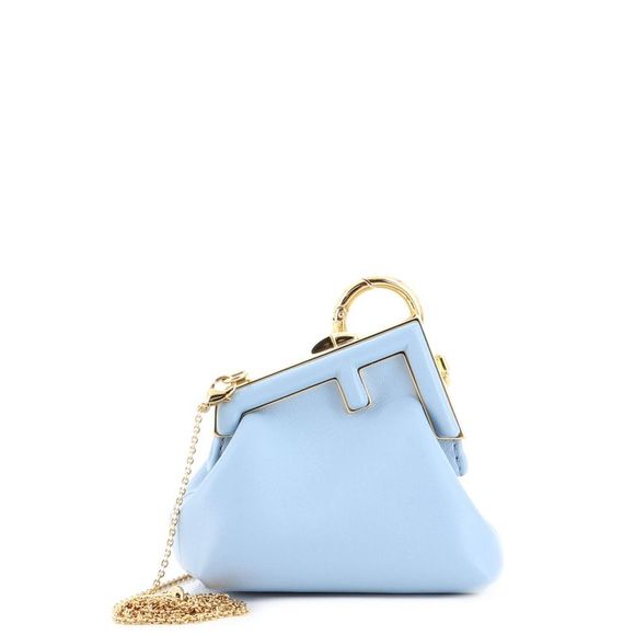 Fendi | Bags | Fendi First Charm Crossbody Bag Leather Nano Blue | Poshmark